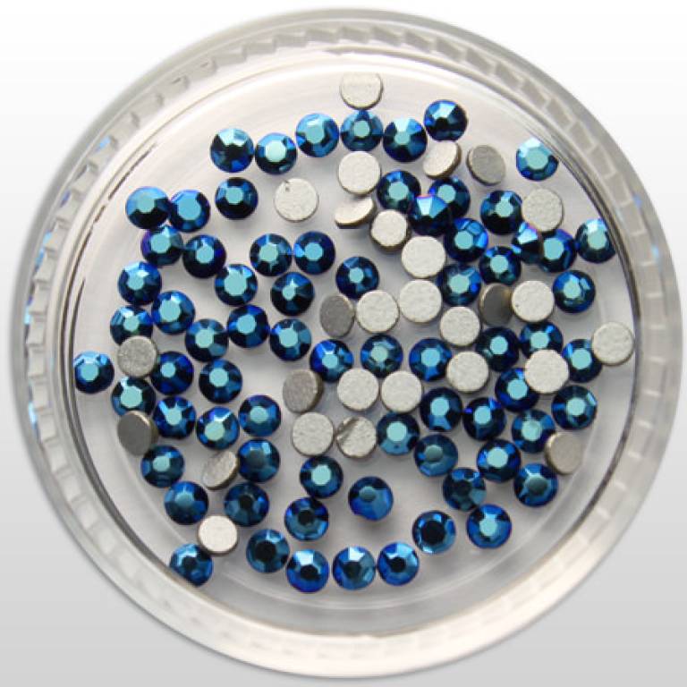 Kristall-Steinchen - 100 Stk. Metallic Blue Nr.32